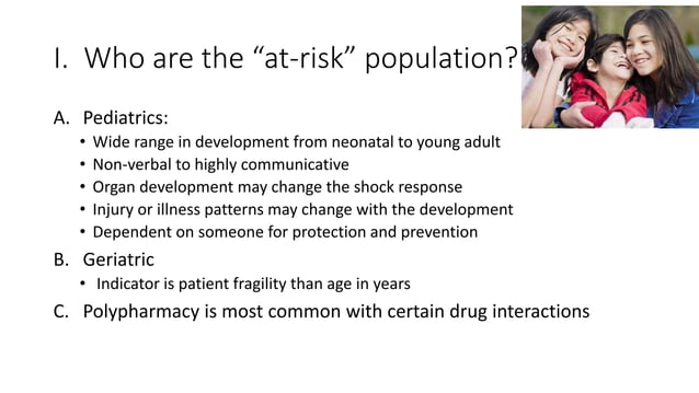 At-Risk Population | PPTX | Injuries | Diseases and Conditions