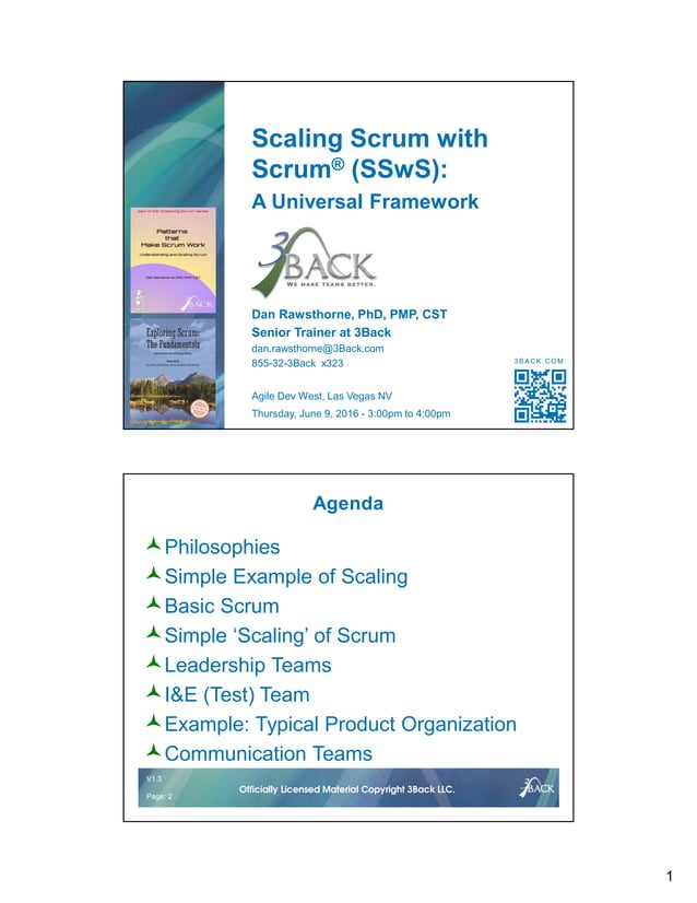 Scaling Scrum with Scrum™ (SSwS): A Universal Framework | PDF