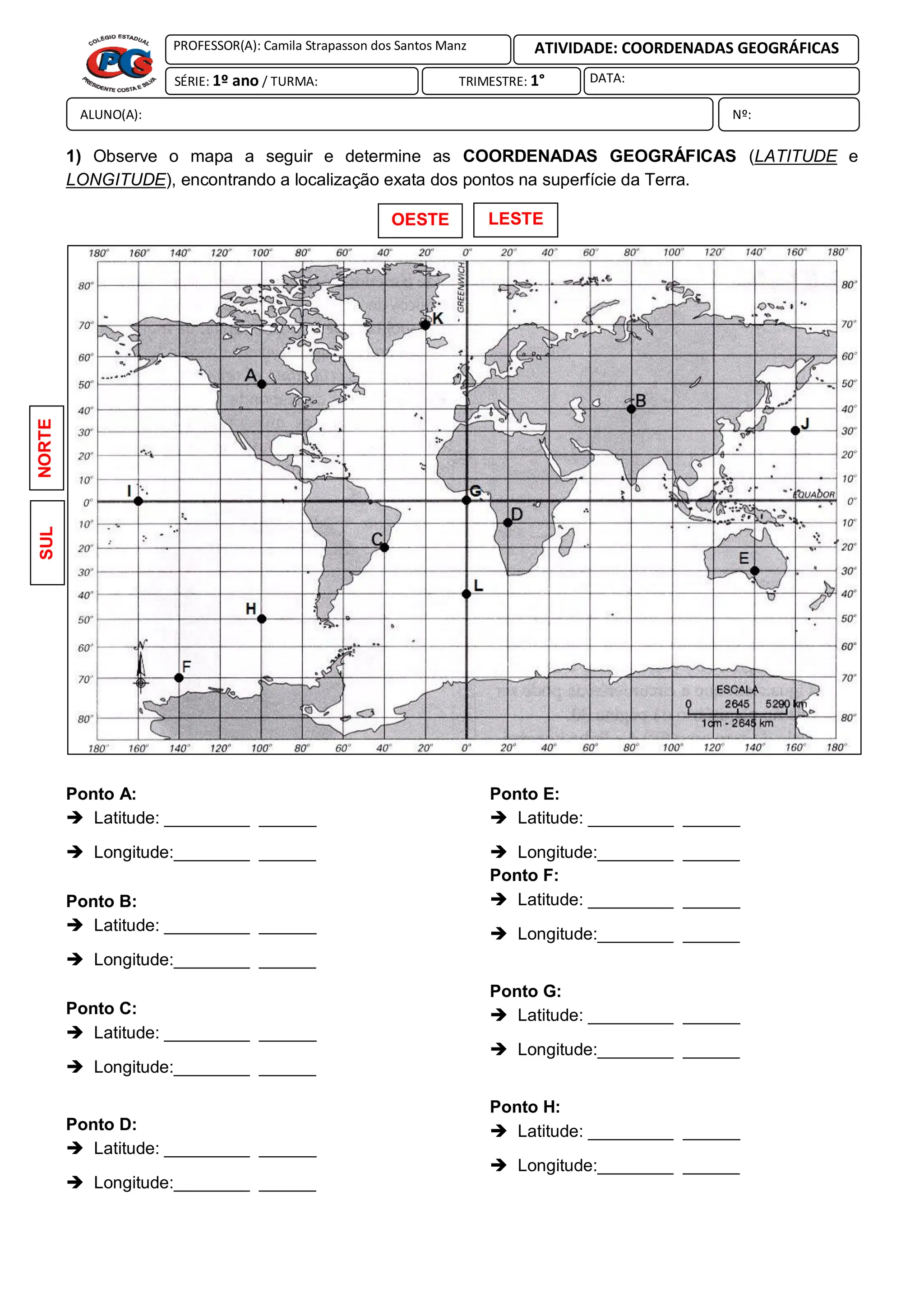 Atividades Sobre Coordenadas Geográficas - BINKEDU
