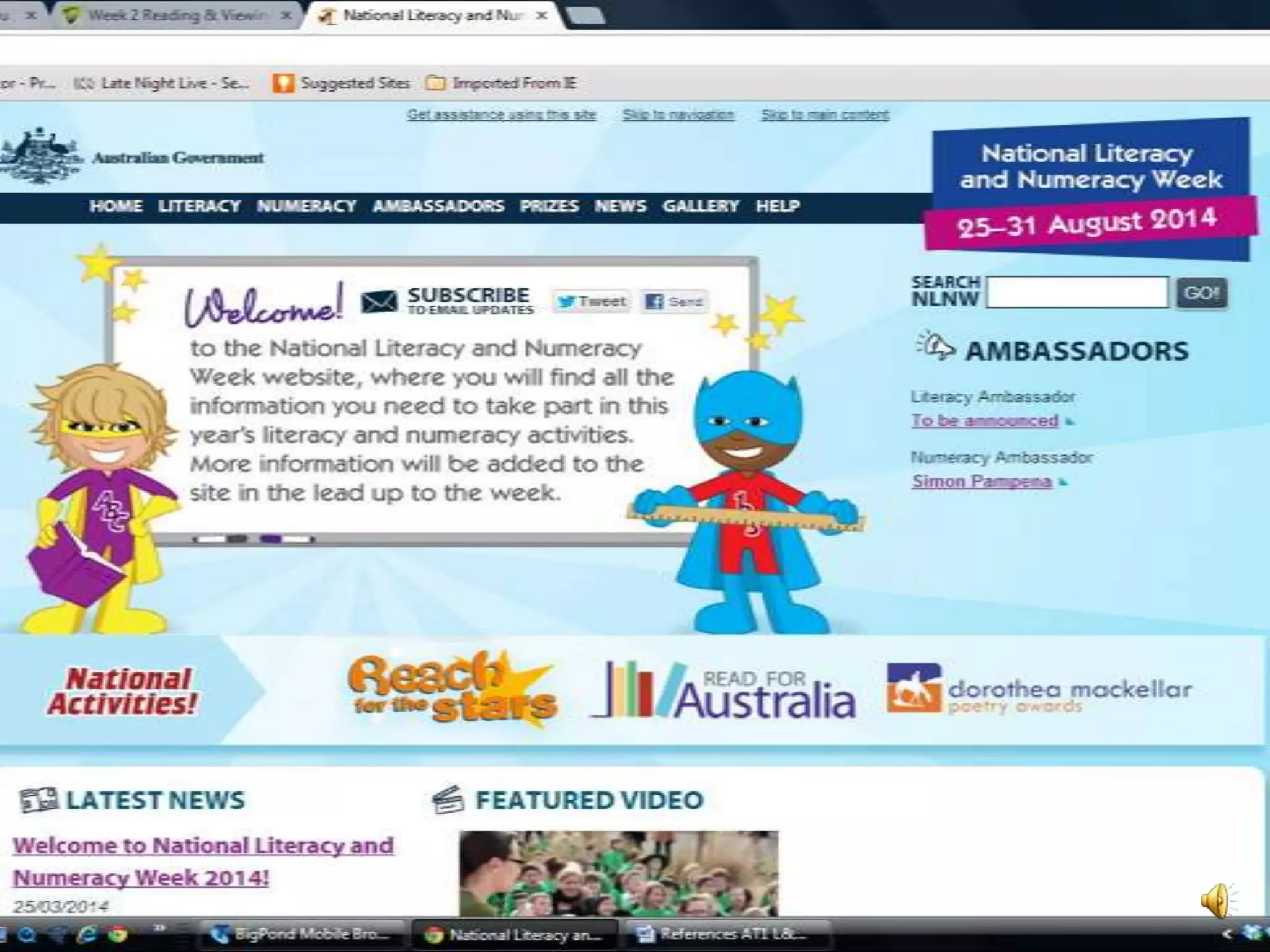 David Grimshaw literacy and numeracy AT1 | PPTX