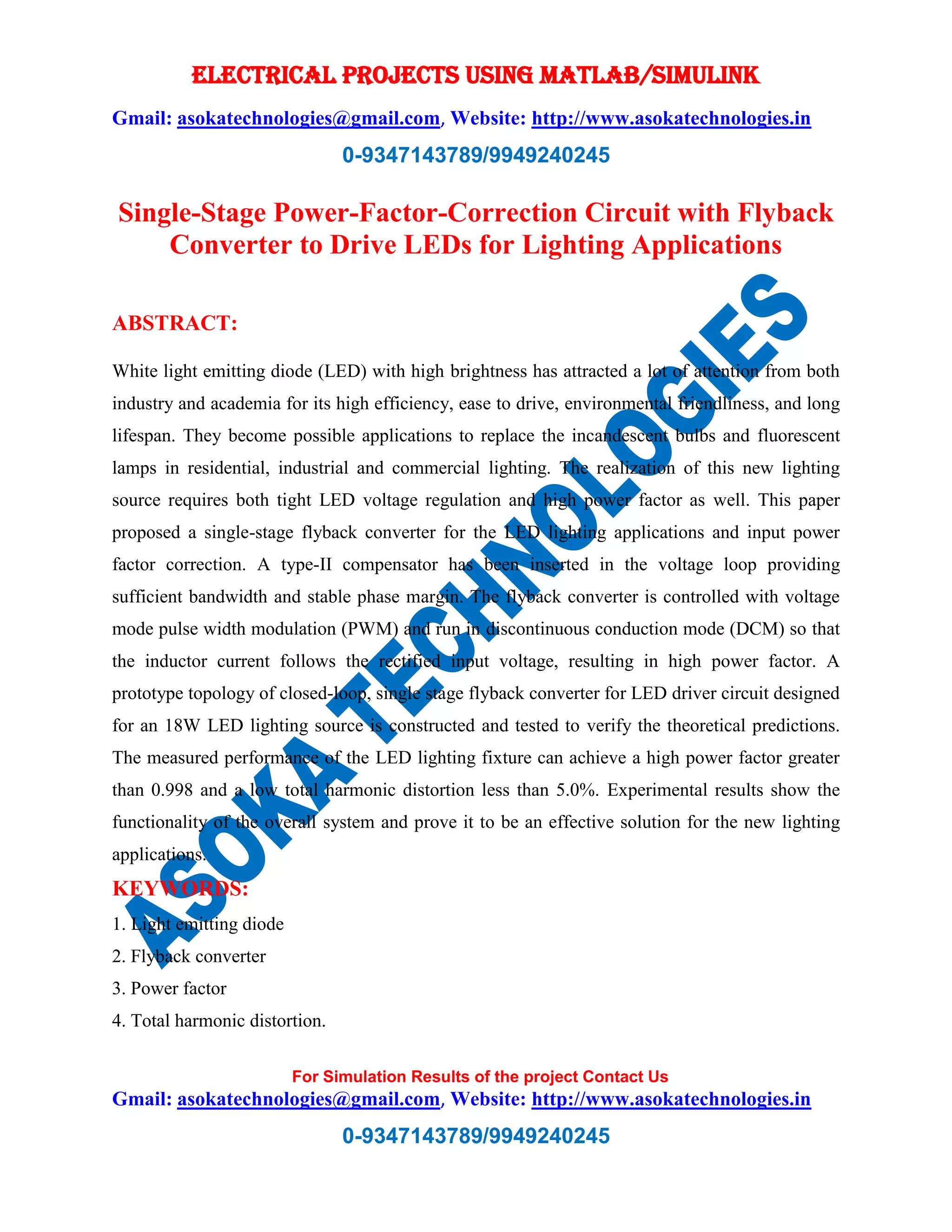 Single-Stage Power-Factor-Correction Circuit with Flyback Converter to ...