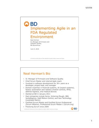 Implementing Agile in an FDA Regulated Environment | PDF