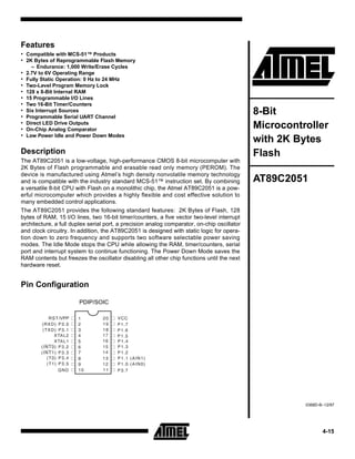 At89c2051 Data sheet | PDF