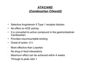 ATACAND .Candesartan is an angiotensin II receptor blocker | PPT