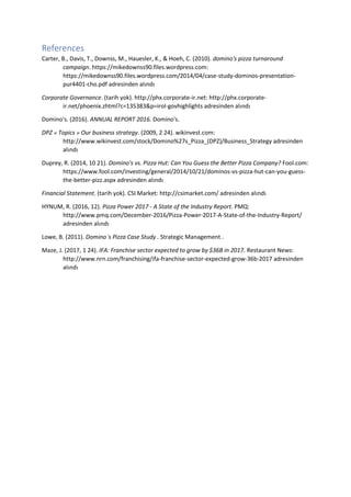 Strategic Case Analysis of Domino's Pizza | PDF
