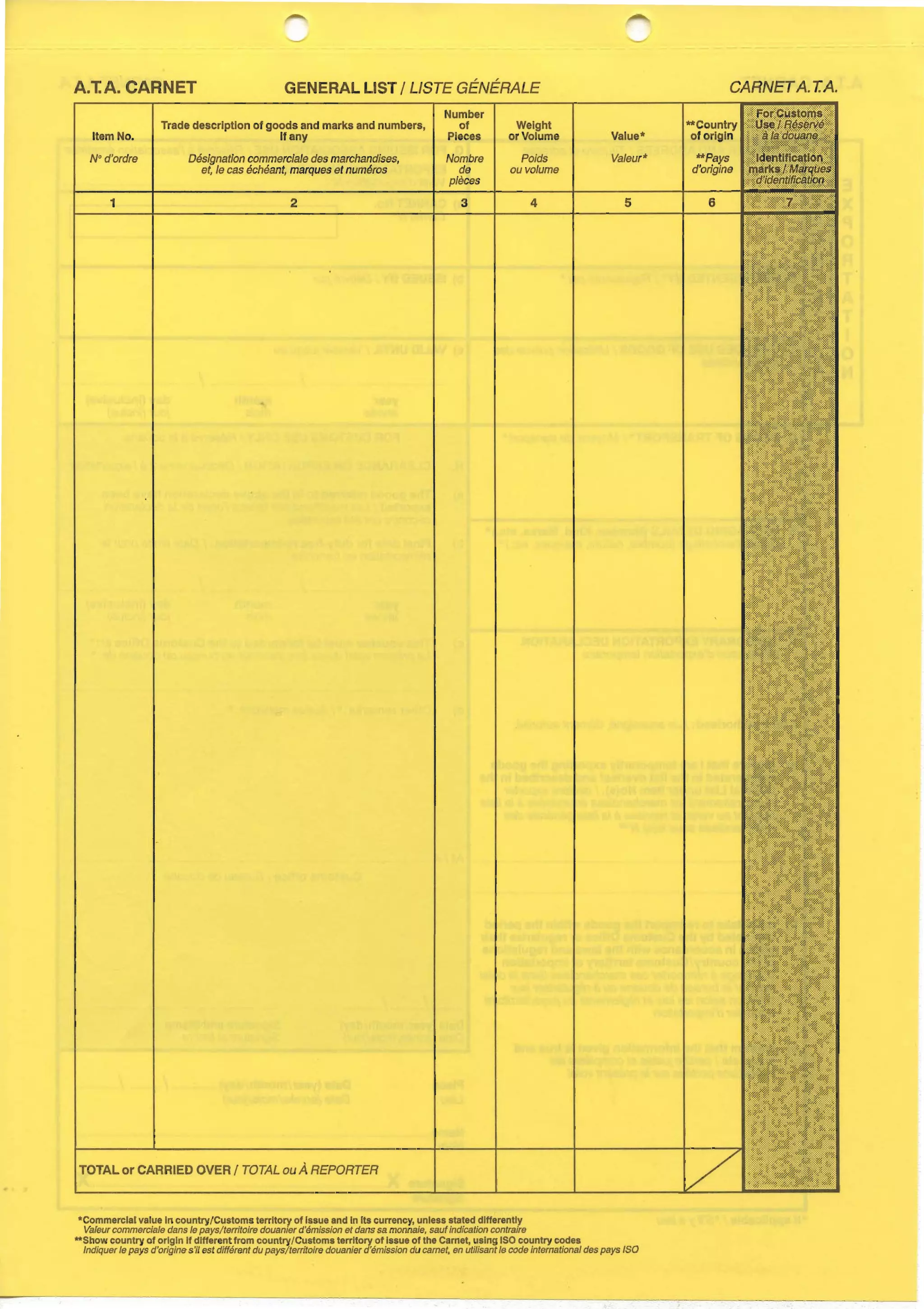 ATA Carnet - Sample | PDF
