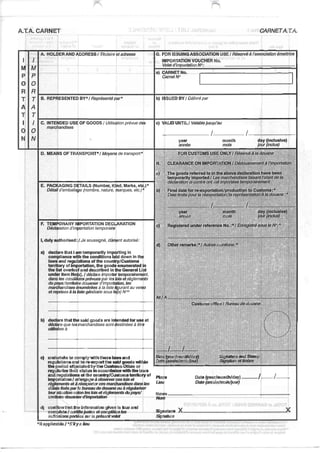 ATA Carnet - Sample | PDF