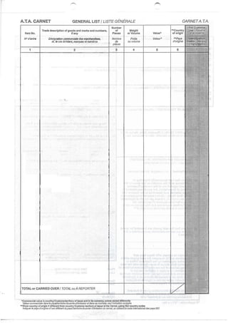 ATA Carnet - Sample | PDF | Business | Business and Finance
