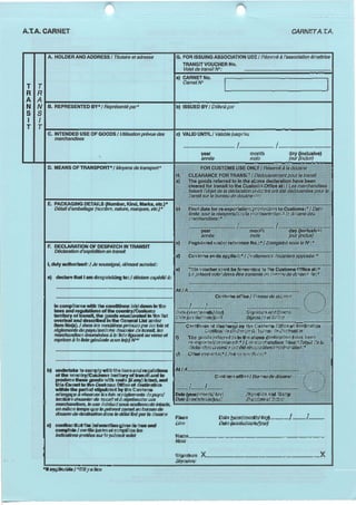 ATA Carnet - Sample | PDF | Business | Business and Finance