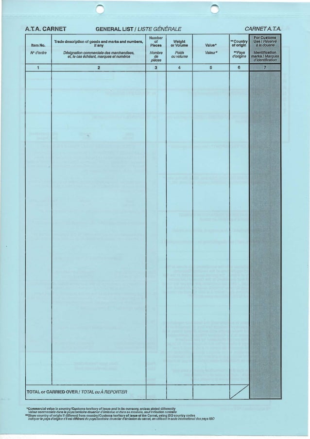 ATA Carnet - Sample | PDF
