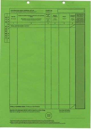 ATA Carnet - Sample | PDF