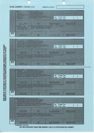 ATA Carnet - Sample | PDF | Business | Business and Finance