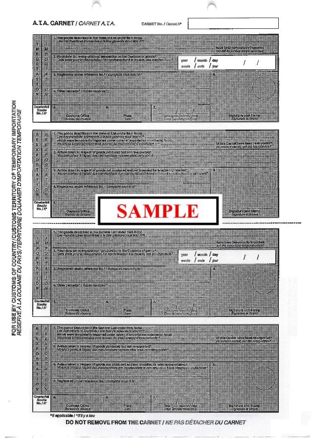 ATA Carnet - Sample
