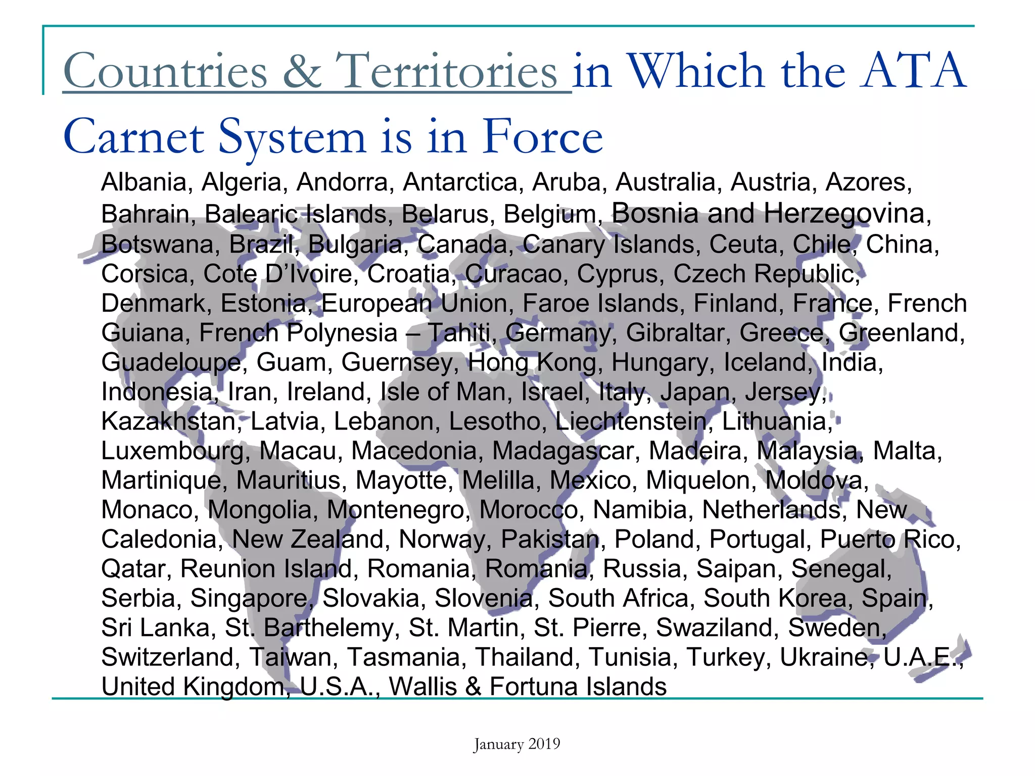 The ATA Carnet Temporary Export Document | PPTX