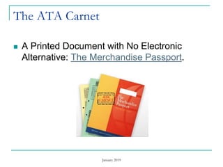 The ATA Carnet Temporary Export Document | PPTX