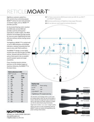 Specification Sheet | ATACR MOAR-T Reticle | Optics Trade | PDF | Arms ...