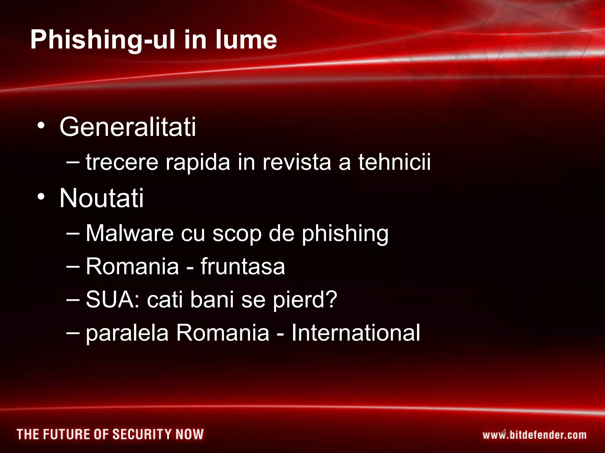 Atacurile de phishing in Romania si in strainatate | PPT