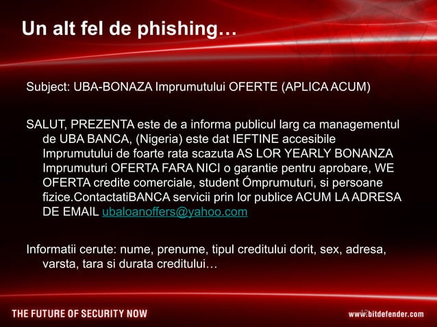 Atacurile de phishing in Romania si in strainatate | PPT