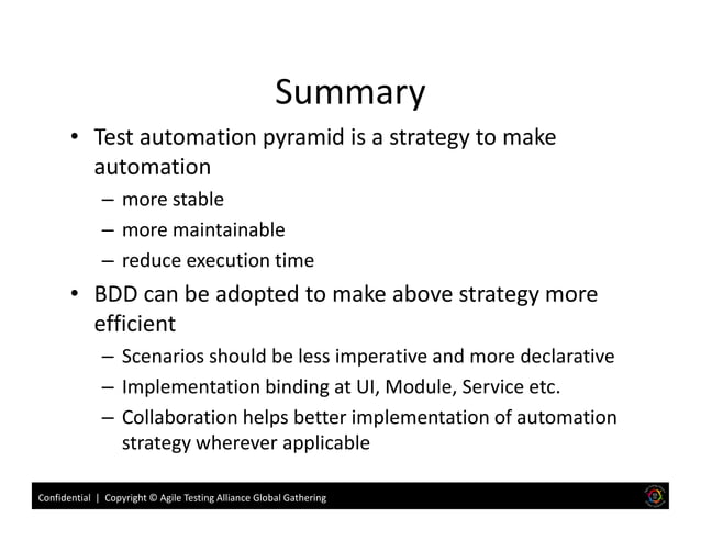 Atagg2015 BDD in Test pyramid | PPT