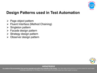 #ATAGTR2018 Presentation "Design Patterns in Test Automation" By ...