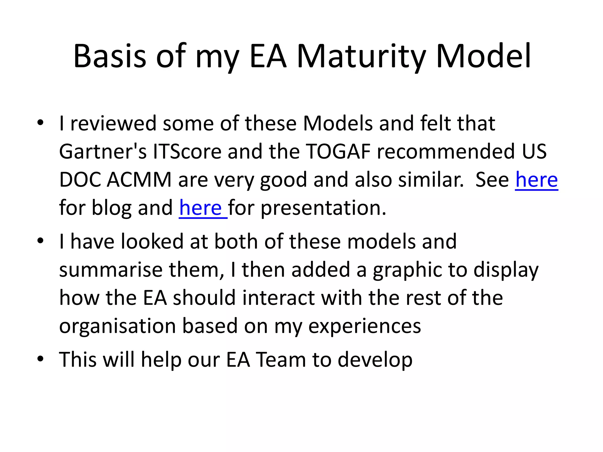 A tailored enterprise architecture maturity model | PPTX