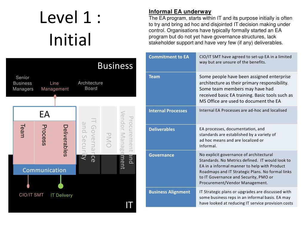 A tailored enterprise architecture maturity model