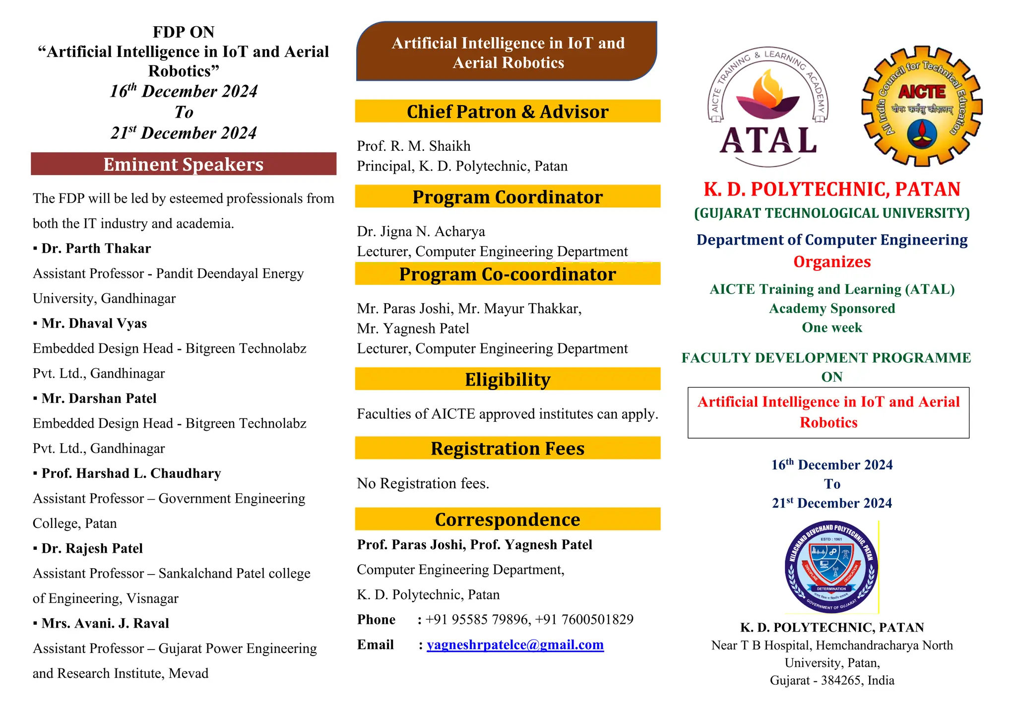 ATAL-FDP-KDP-PATAN for the faculty and student | PDF
