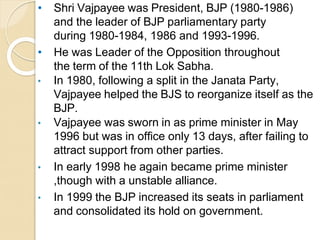 ATAL BIHARI VAJPAYEE presentation and feats | PPTX