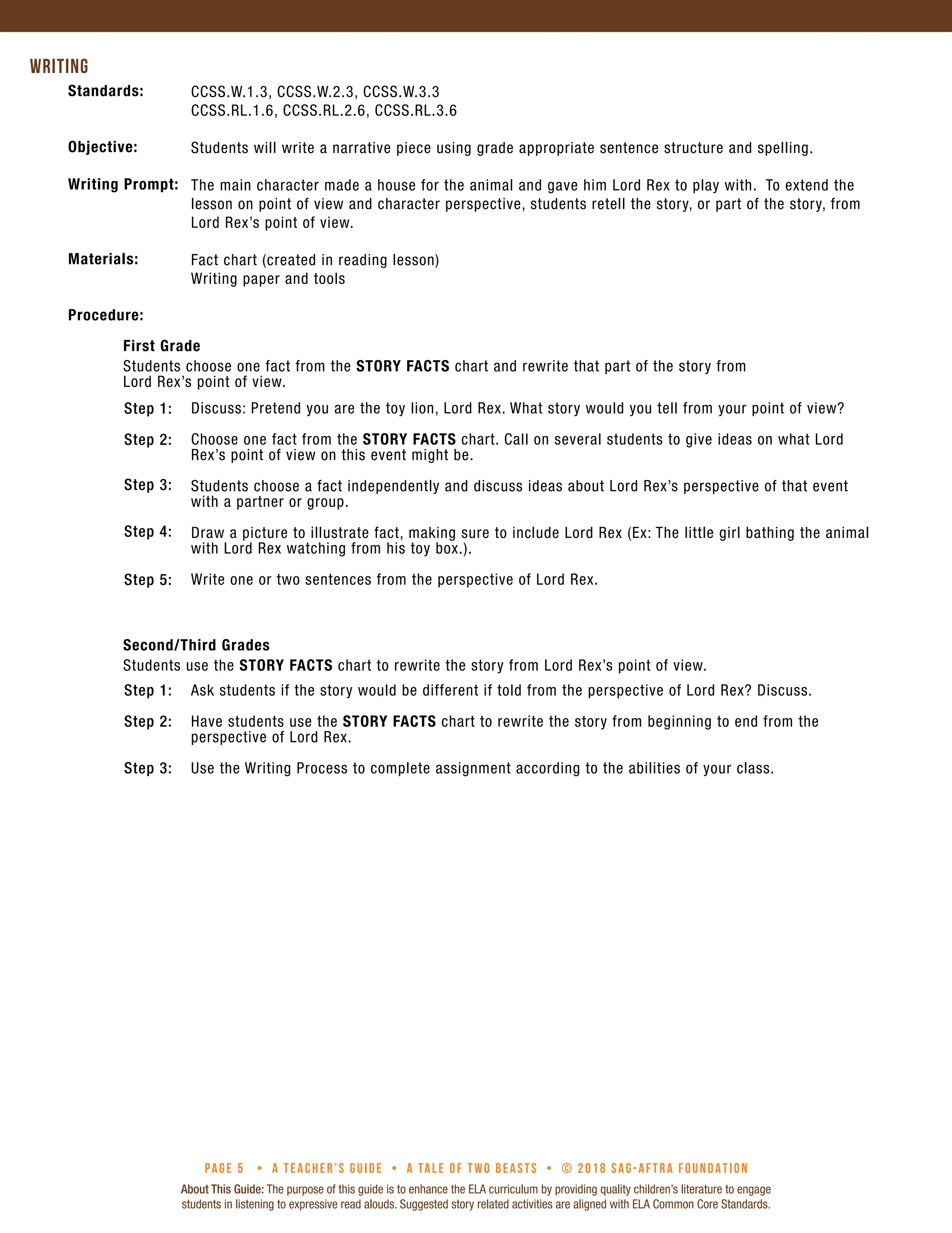 storyline online teacher's guide - tale of two beasts | PDF