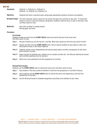 storyline online teacher's guide - tale of two beasts | PDF