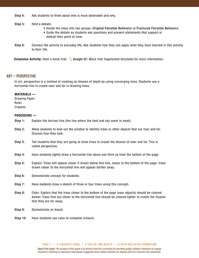 storyline online teacher's guide - tale of two beasts | PDF | Factual ...
