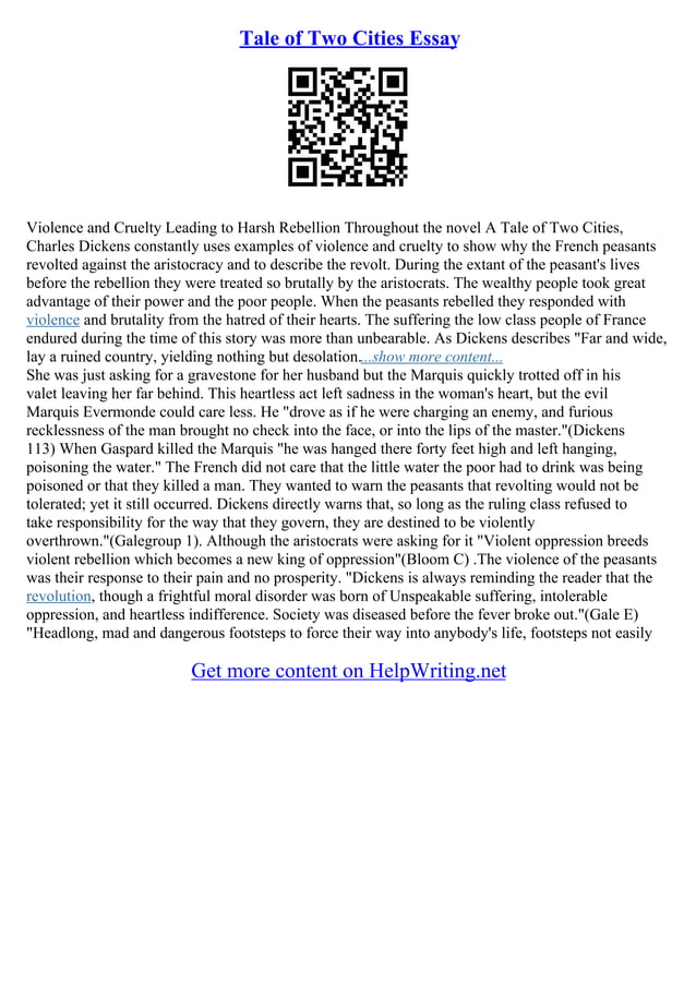 A Tale Of Two Cities Essay | PDF
