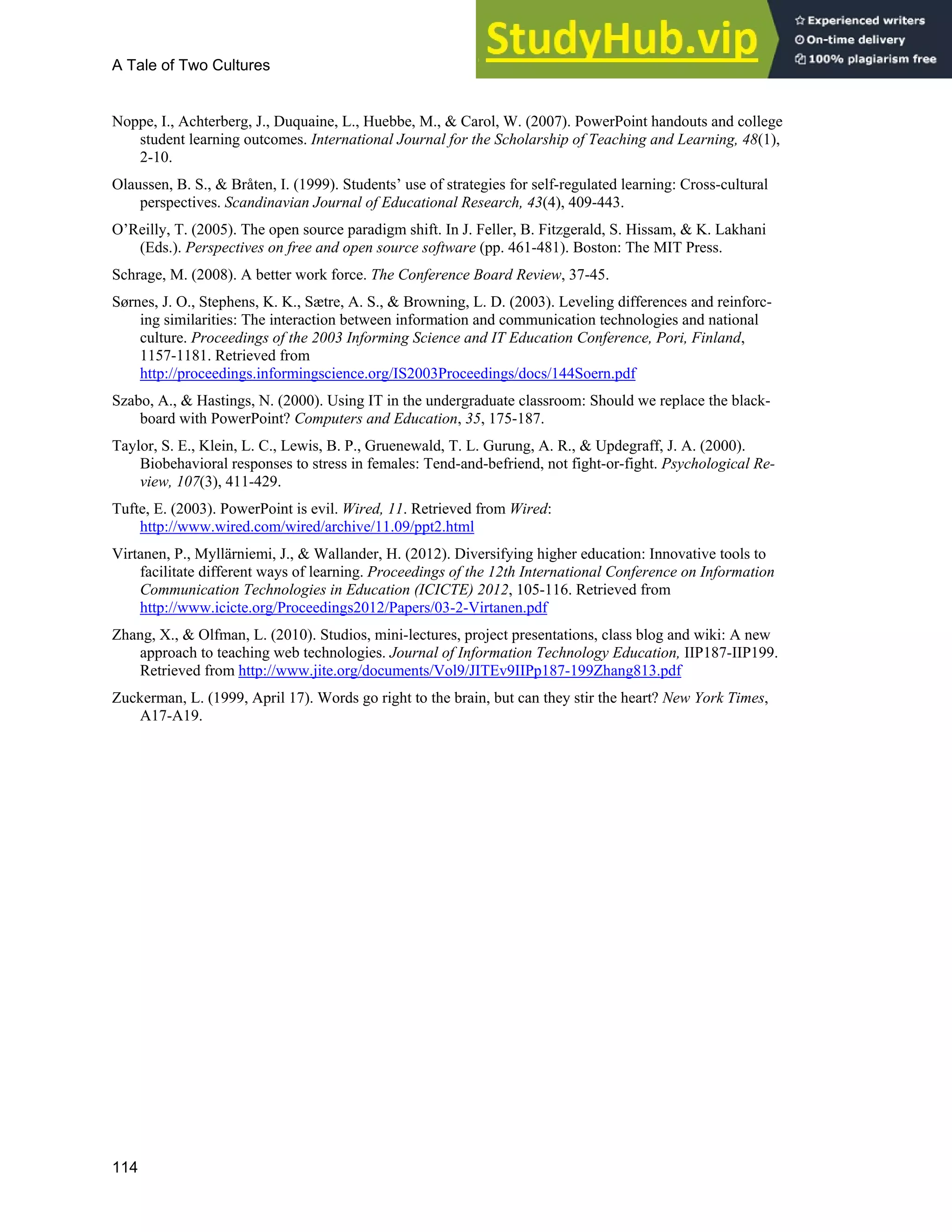 A Tale Of Two Cultures Cross Cultural Comparison In Learning The Prezi ...