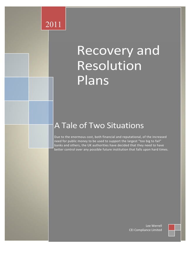 A Tale of Two Situations - Recovery & Resolution Planning - UK FSA ...