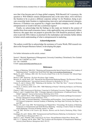 A Tale Of Two Spirits Entrepreneurial Marketing At 42Below Vodka And Penderyn Whisky | PDF