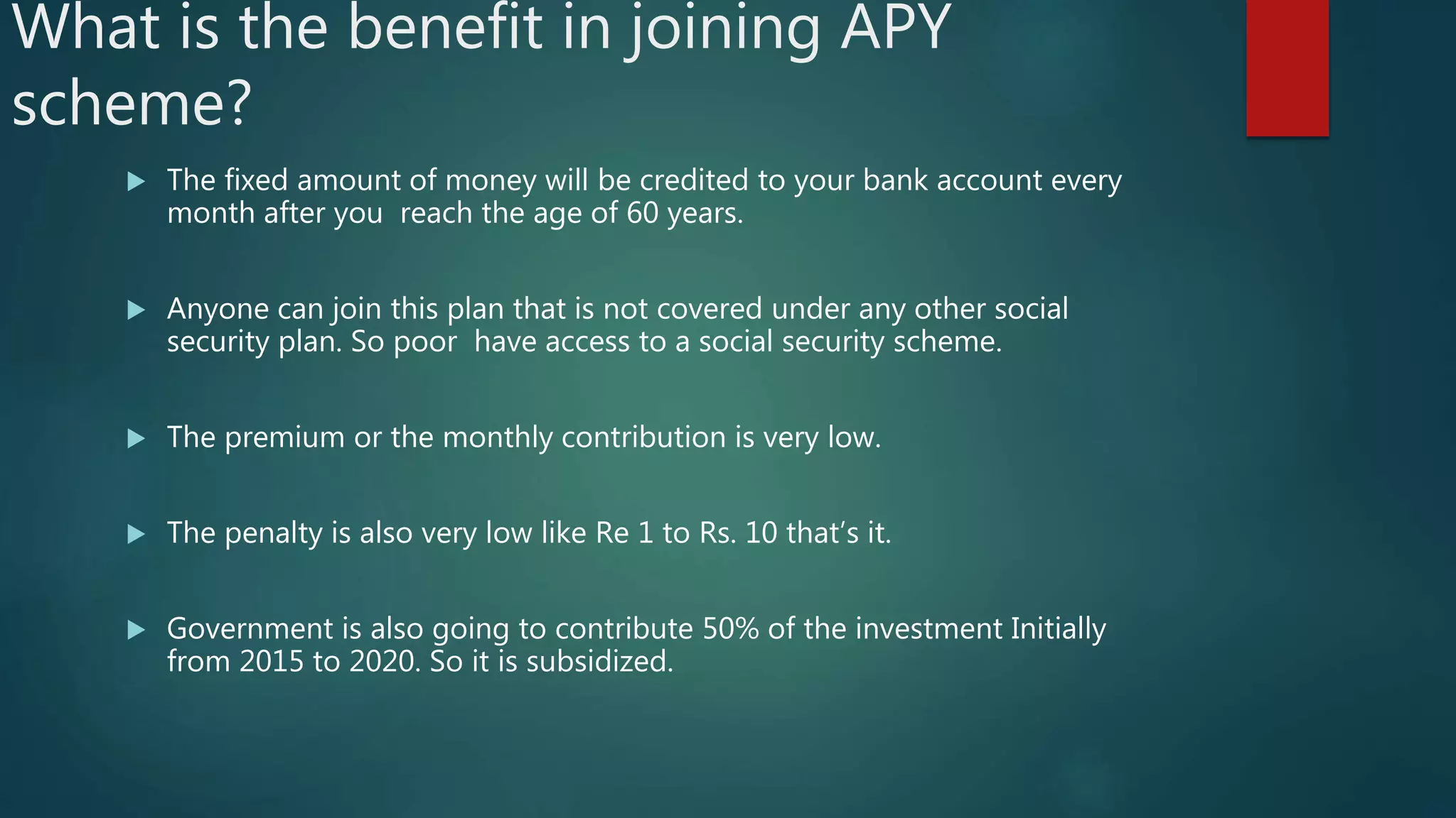 Atal pension minimum investment with maximum benefits | PPTX