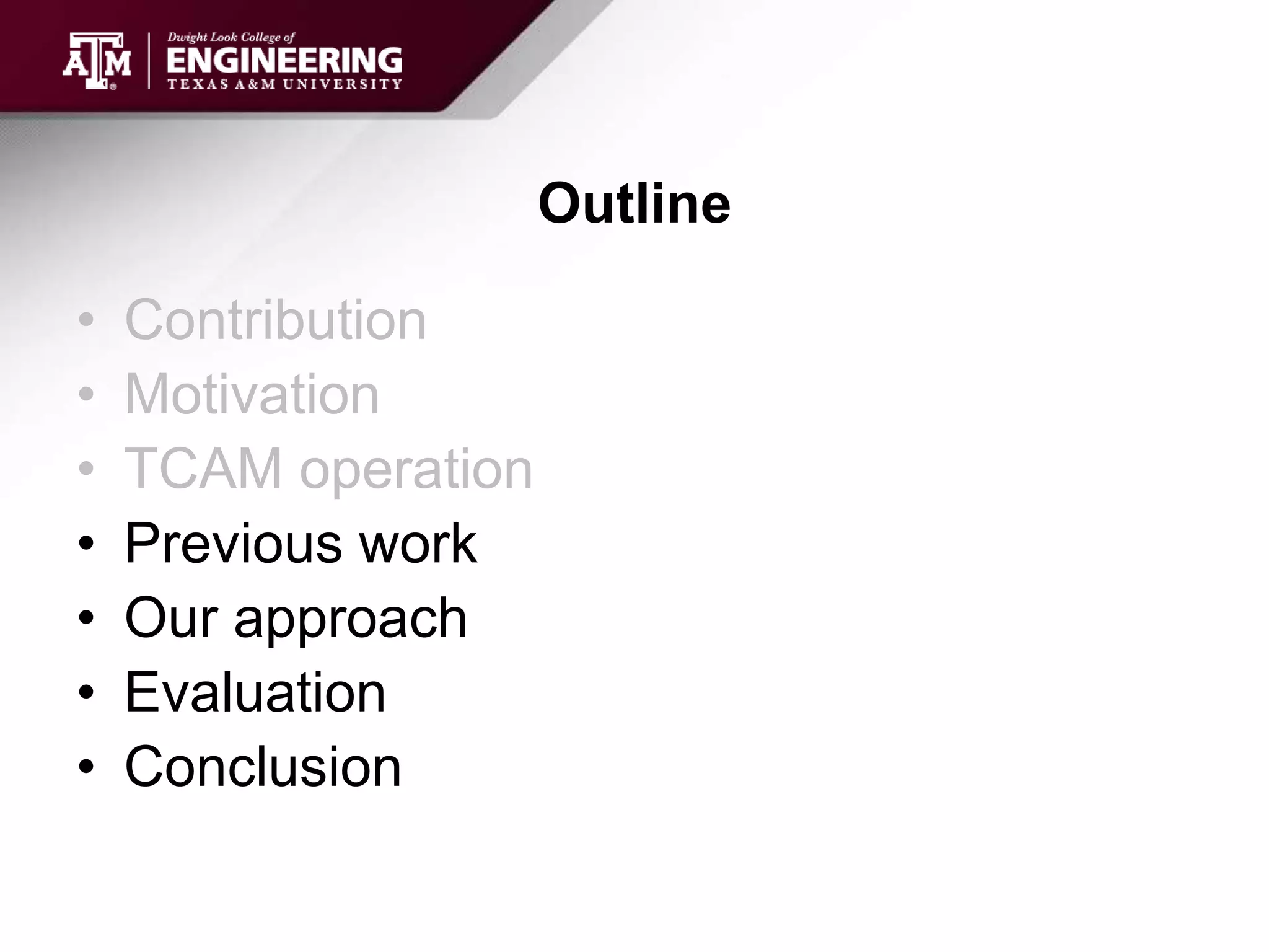 Tcam Design Using Flash Transistors Ppt 