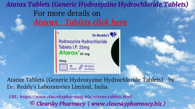 Atarax Tablets (Generic Hydroxyzine Hydrochloride Tablets) | PDF