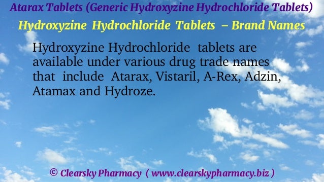 Atarax Tablets (Generic Hydroxyzine Hydrochloride Tablets) | PPT