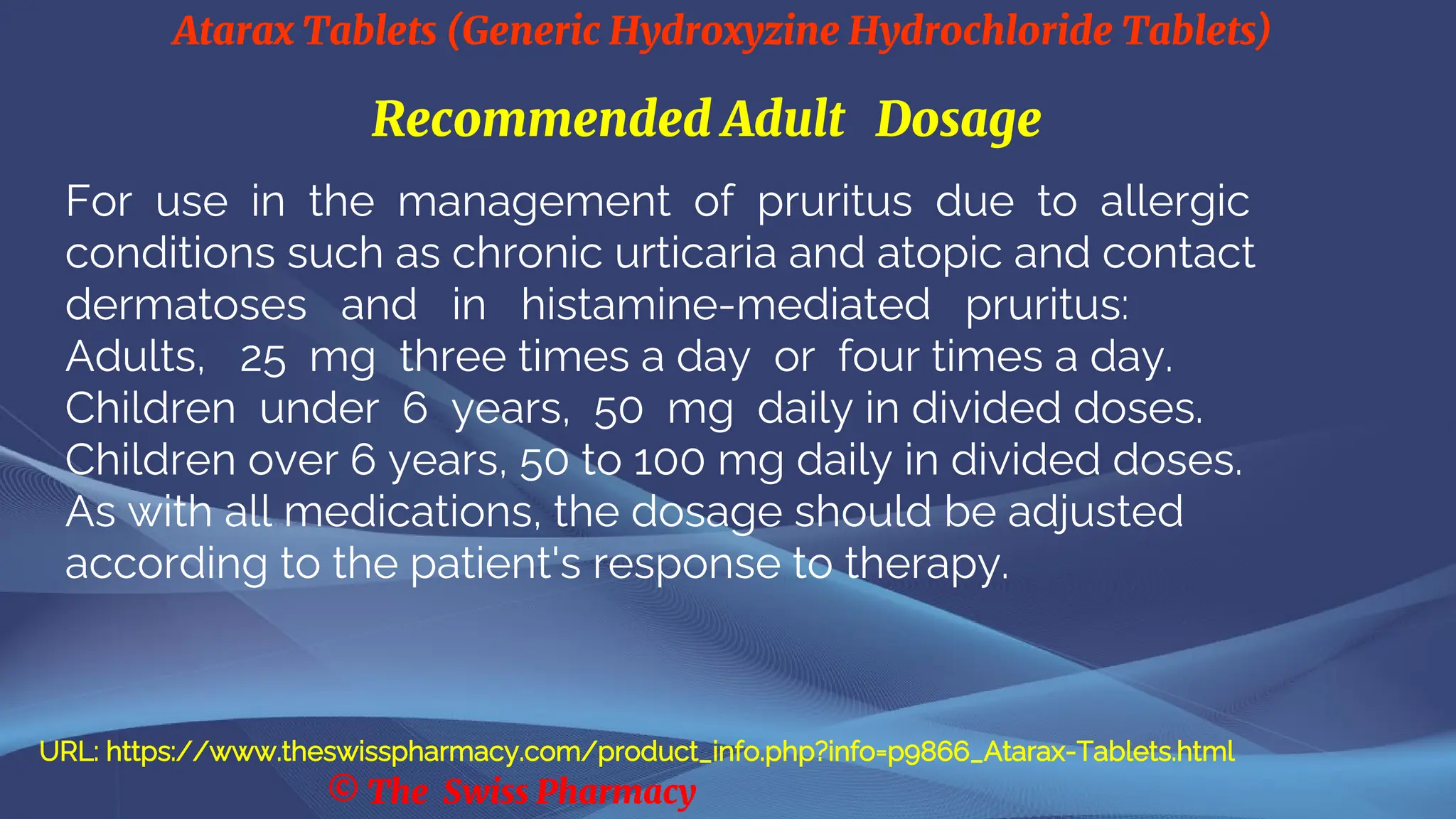 Atarax Tablets (Generic Hydroxyzine Hydrochloride Tablets) | PDF