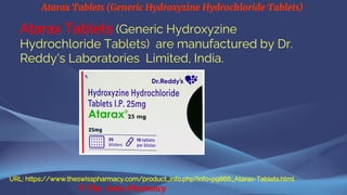 Atarax Tablets (Generic Hydroxyzine Hydrochloride Tablets) | PDF