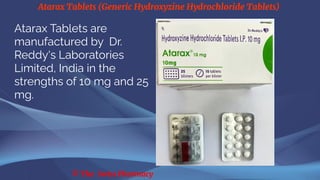 Atarax Tablets (Generic Hydroxyzine Hydrochloride Tablets) | PDF