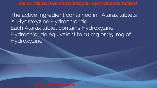 Atarax Tablets (Generic Hydroxyzine Hydrochloride Tablets) | PDF ...