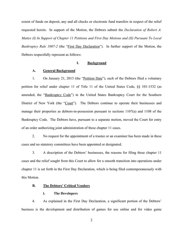 Atari critical vendor motion | PDF