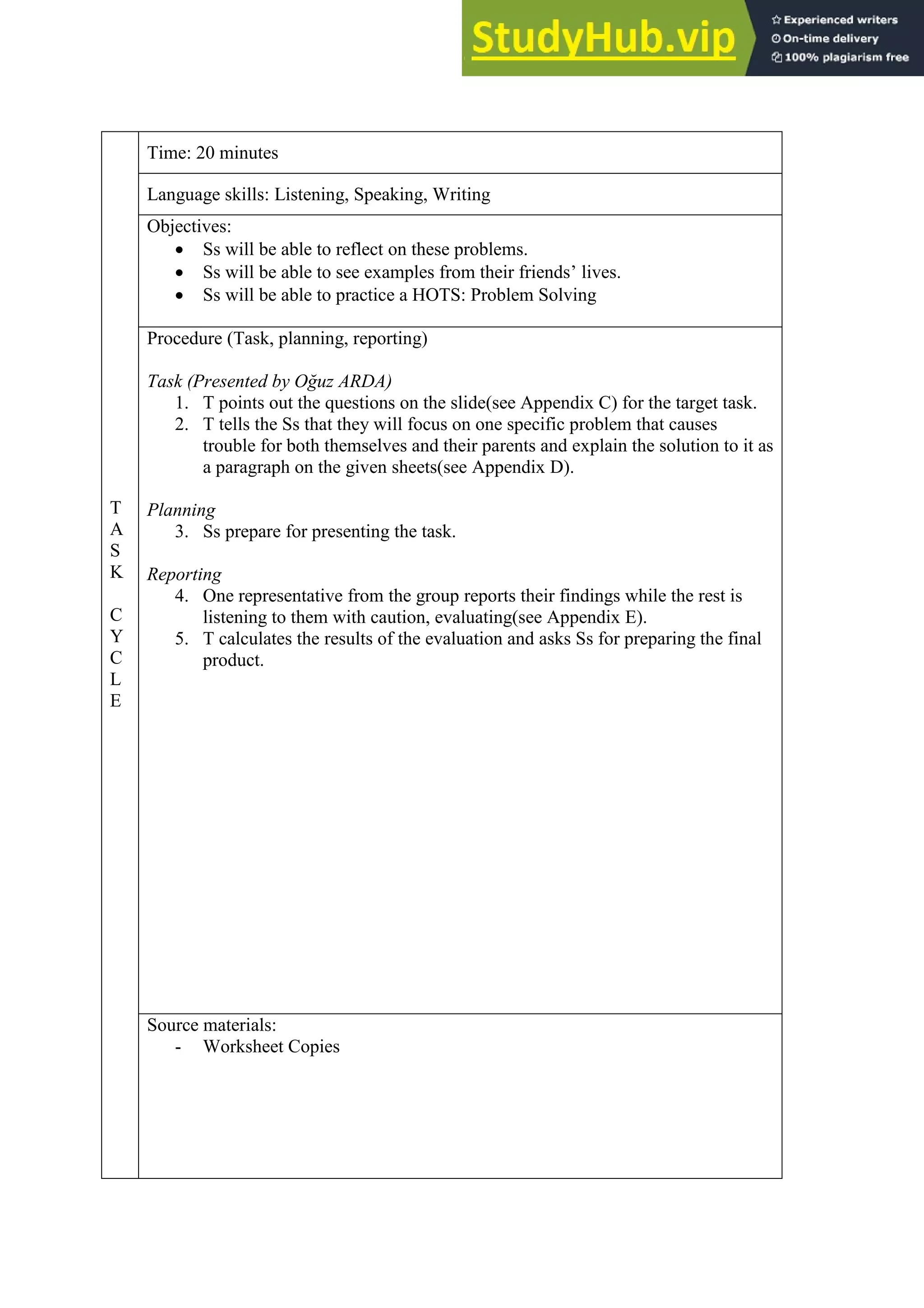 A Task-Based Lesson Plan For Generation Differences | PDF