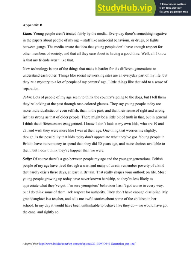 A Task-Based Lesson Plan For Generation Differences | PDF