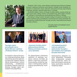 Tauragės rajono savivaldybės 2017 m. ataskaita | PDF