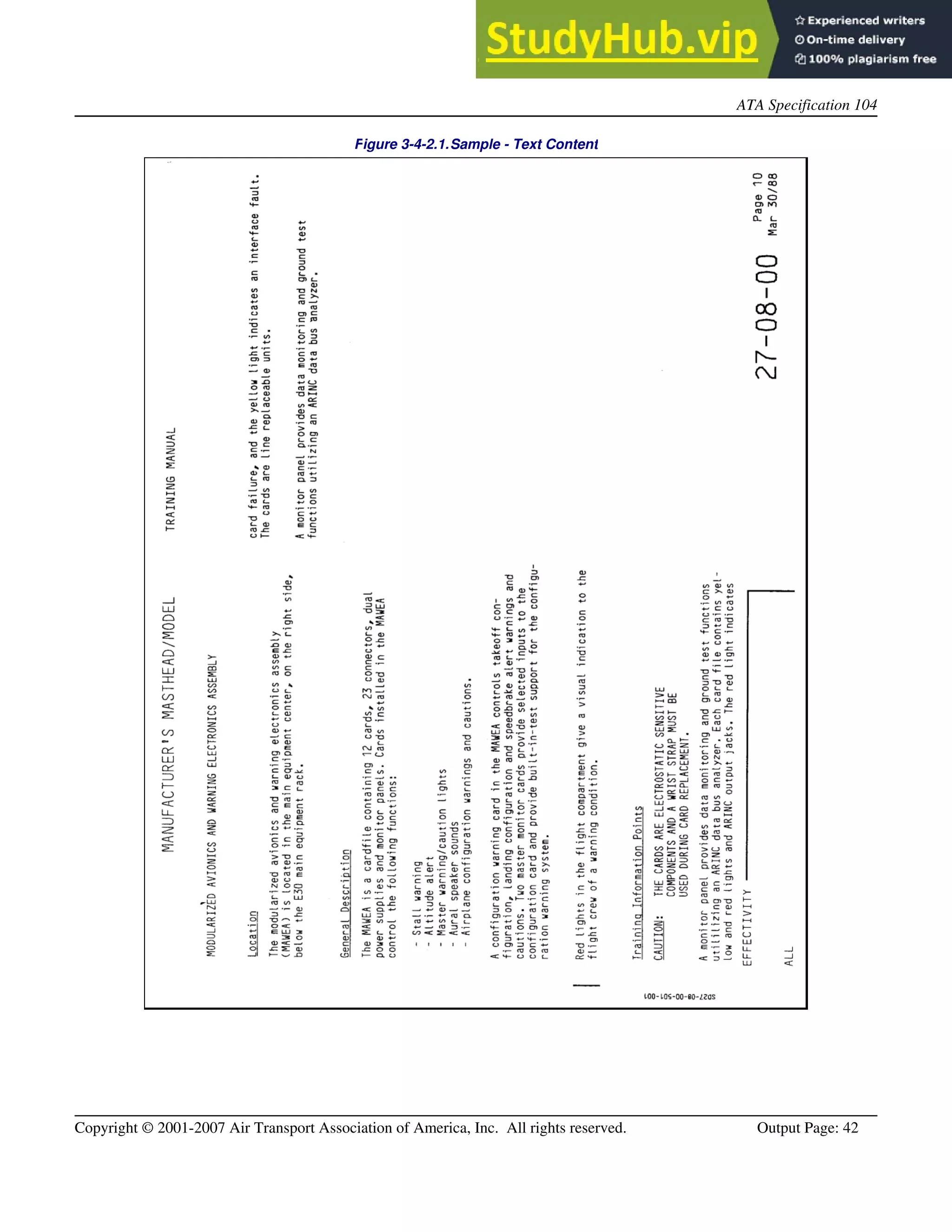 ATA Specification 104 Guidelines For Aircraft Maintenance Training | PDF