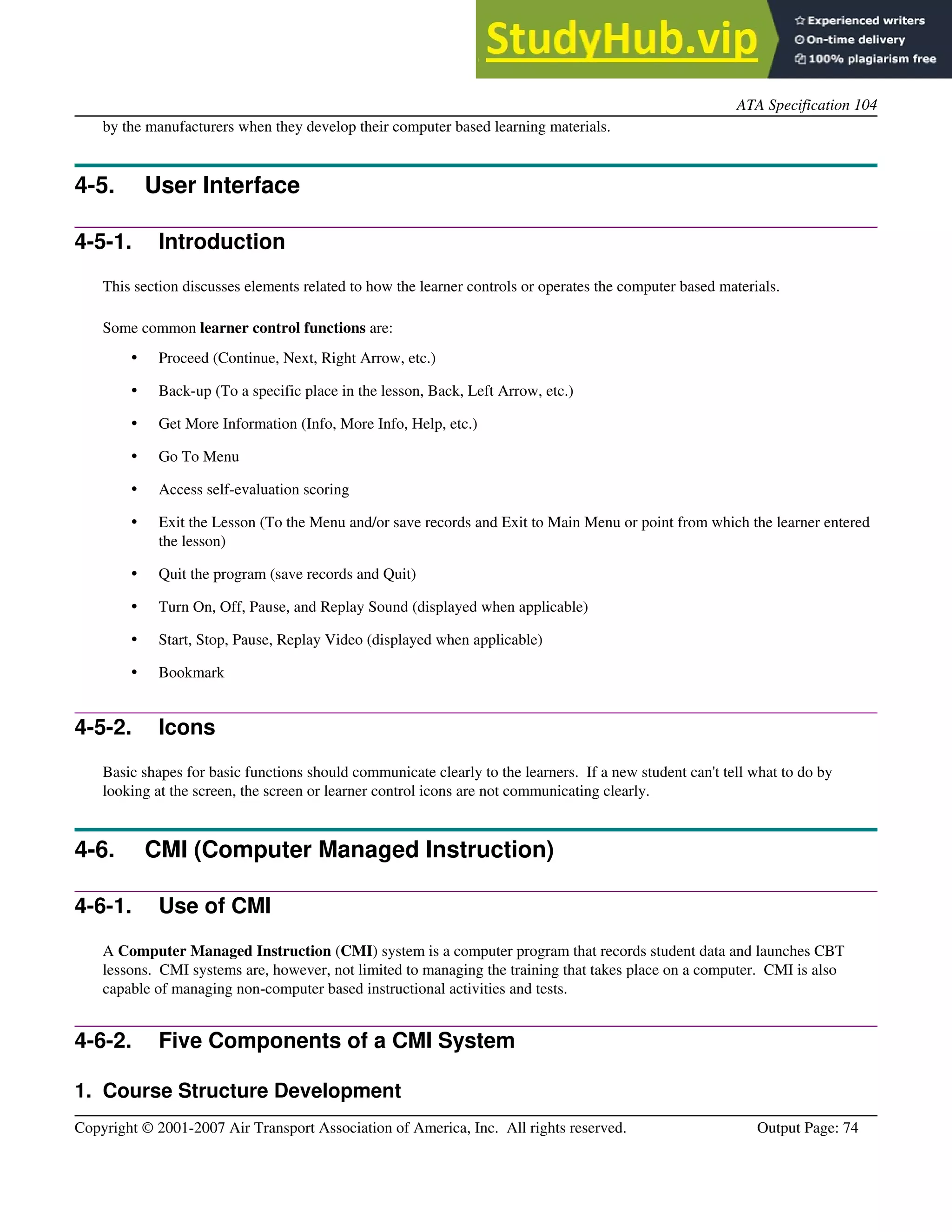 ATA Specification 104 Guidelines For Aircraft Maintenance Training | PDF