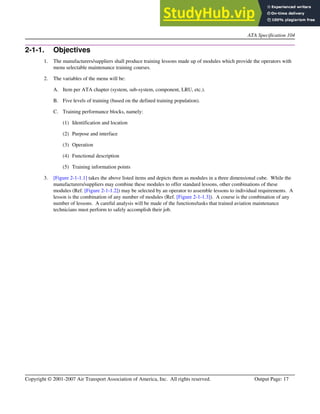 ATA Specification 104 Guidelines For Aircraft Maintenance Training | PDF